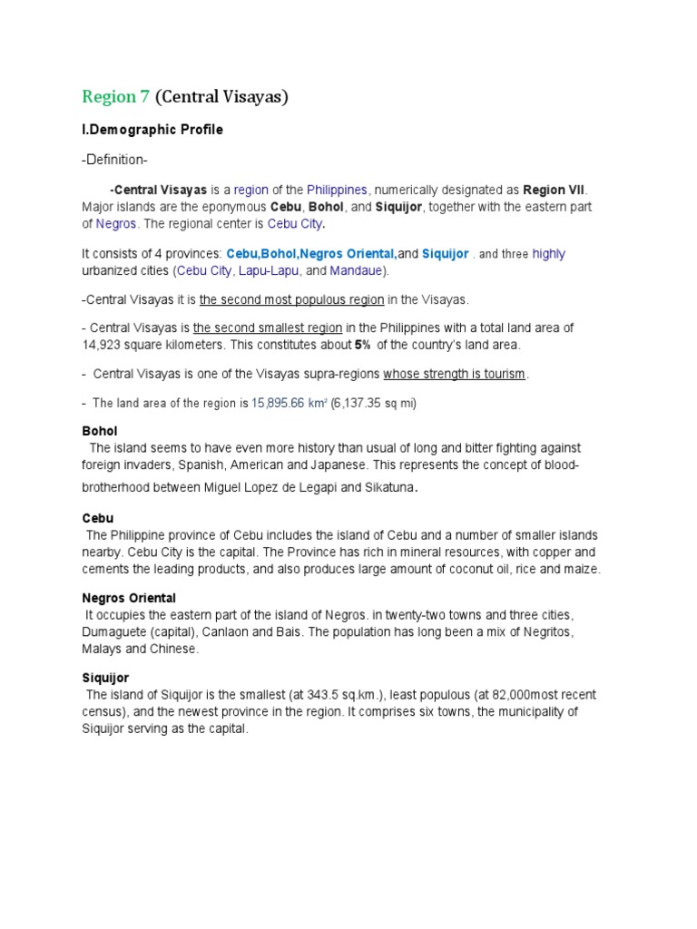 (Central Visayas) : Region 7 | PDF | Cebu
