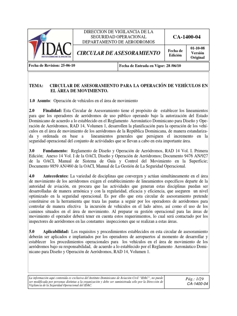 Circular 04 | PDF | Aeropuerto | Control de tráfico aéreo