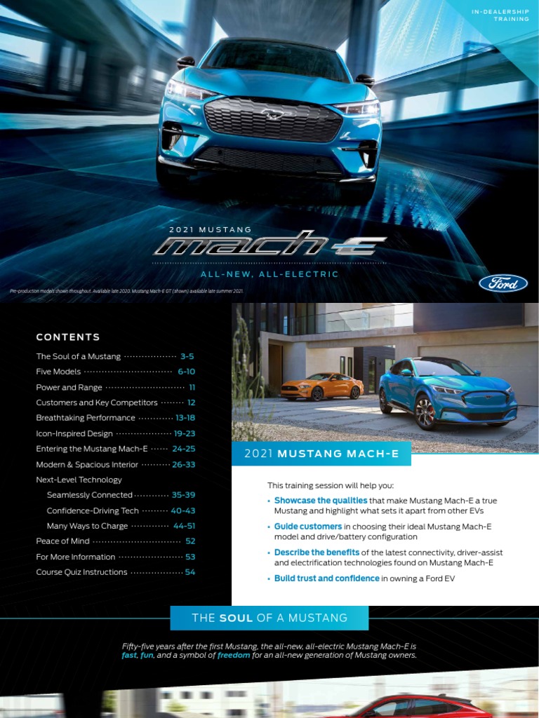 Ford Mustang Mach-E Training | PDF | Electric Car | Ford Motor Company
