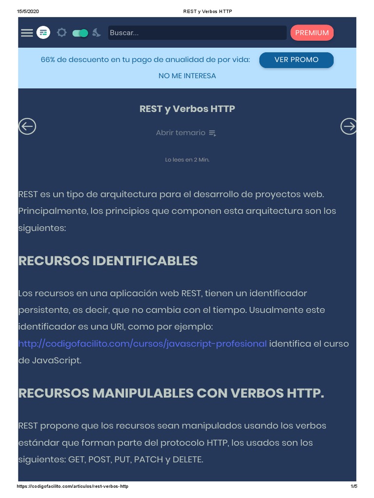 REST y Verbos HTTP | PDF | Transferencia de estado representacional ...