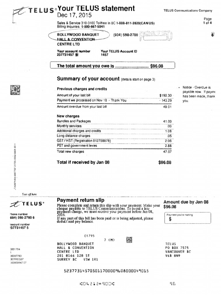 Telus Bill PDF | PDF