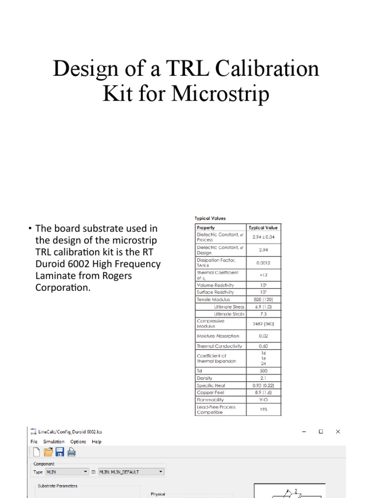 Microstrip TRL Calibration Kit Design | PDF