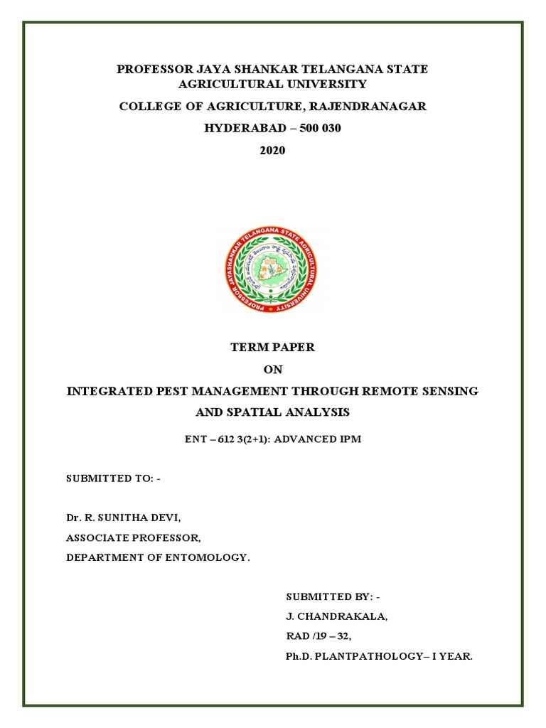Ipm Assignment | PDF | Infrared | Remote Sensing