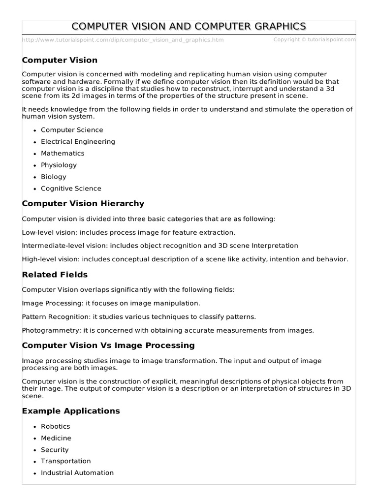 Computer Vision and Graphics PDF | PDF | Computer Vision | 3 D Computer ...