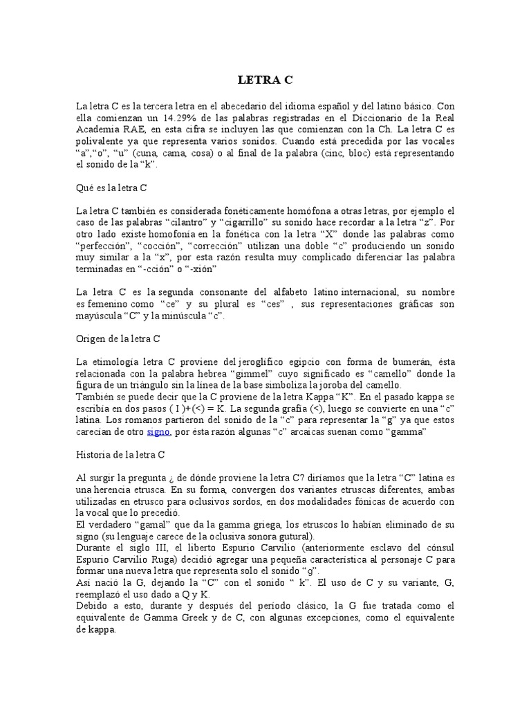 Letra C | PDF | Alfabeto | Semiótica