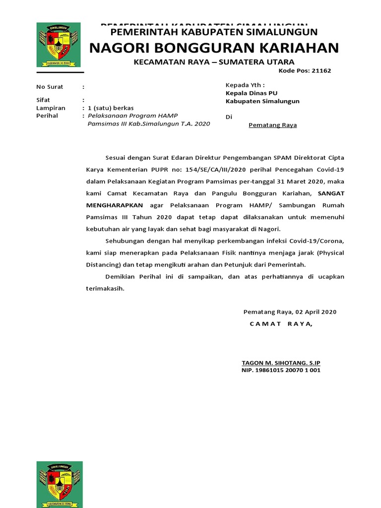 Permohonan PAMSIMAS | PDF