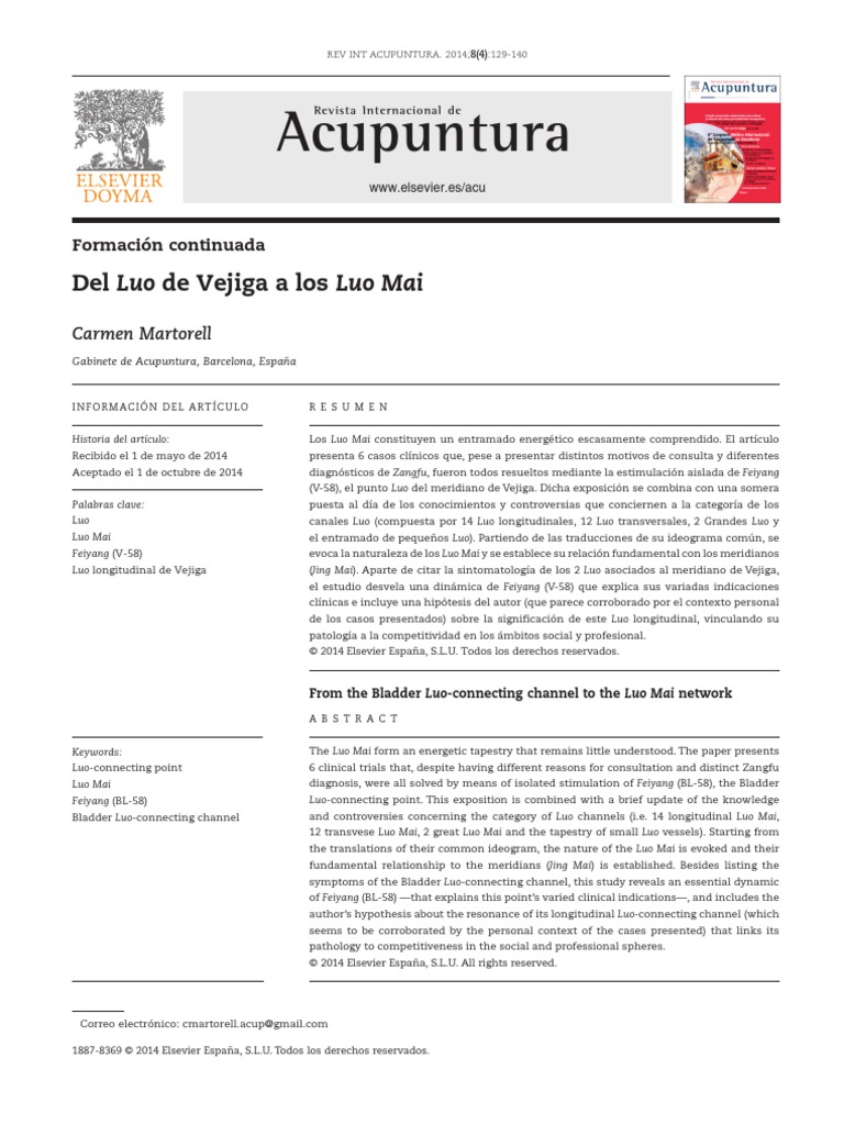 Del Luo de Vejiga A Los Luo Mai | PDF | Yin y yang | Dolor lumbar