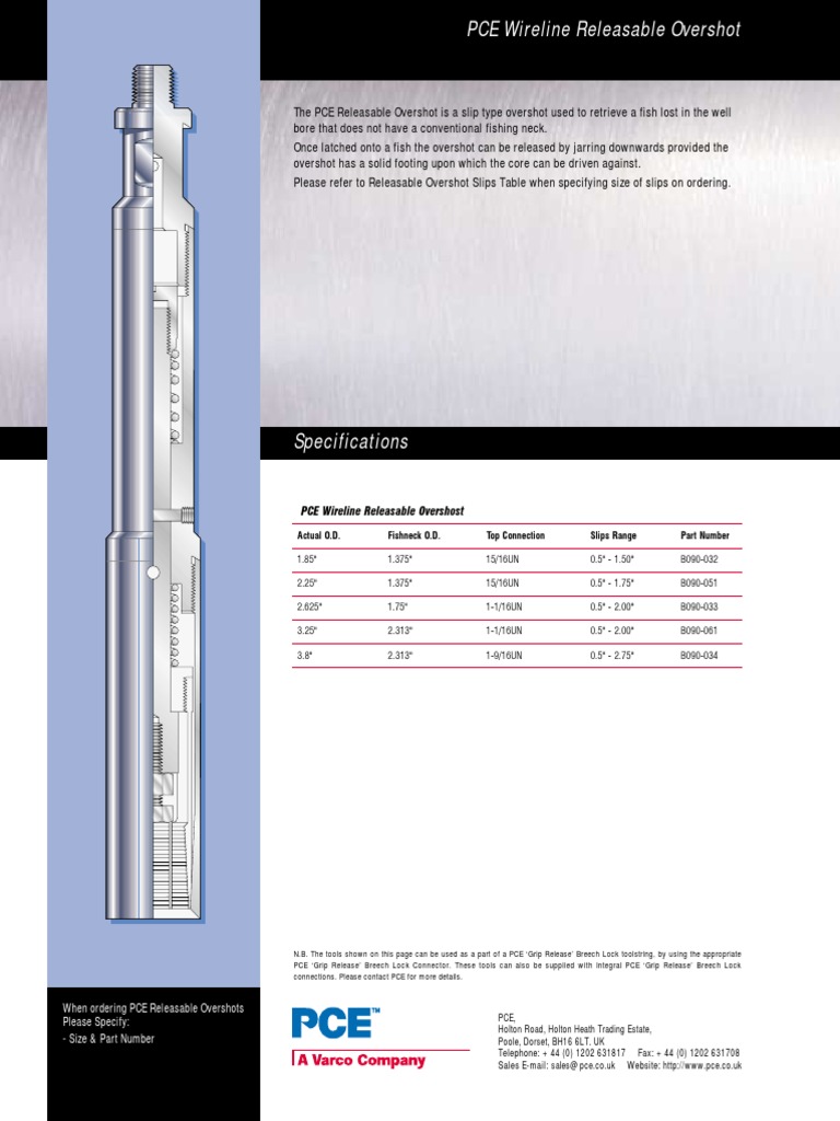 PCE Wireline Releasable Overshot Guide | PDF | Electronics ...