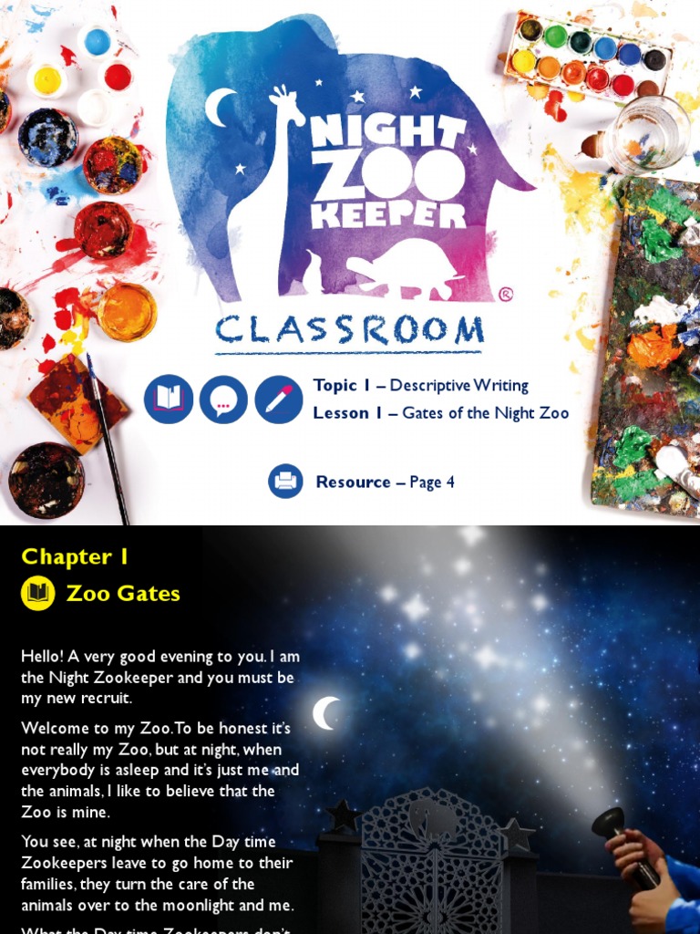 Descriptive Writing Night Zookeeper Resources PDF | PDF | Curriculum | Zoo