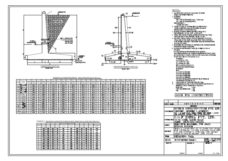 Retaining Wall Drawing | PDF