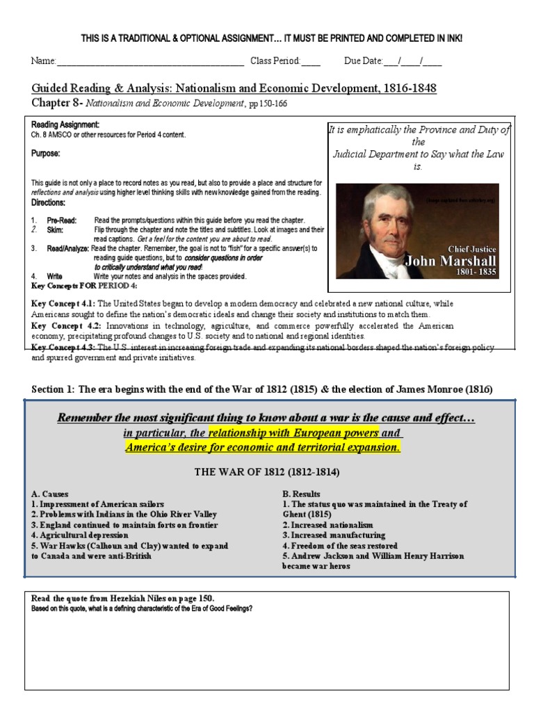 AMSCO Guided Reading Chapter 8 | PDF | Judiciary Act Of 1789 | The ...