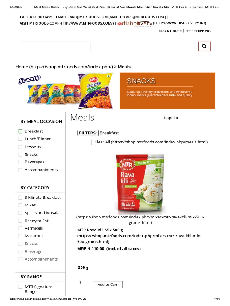 Meal Mixes Online - Buy Breakfast Mix at Best Price - Dessert Mix ...