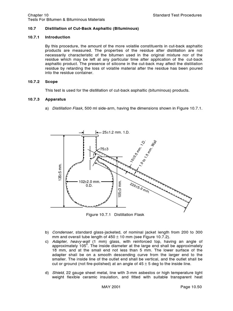 Distillation of Cut-Back Asphaltic Products PDF | PDF | Distillation ...