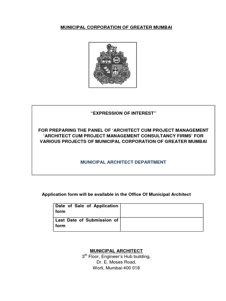 Municipal Architect Department: 3 Floor, Engineer's Hub Building, Dr. E ...