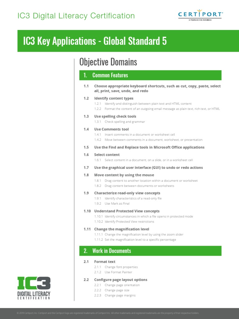1 IC3 Key Applications PDF | PDF | File Format | Application Software
