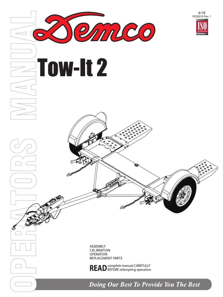 Demco Tow Dolly Manual Overview | PDF | Nut (Hardware) | Safety