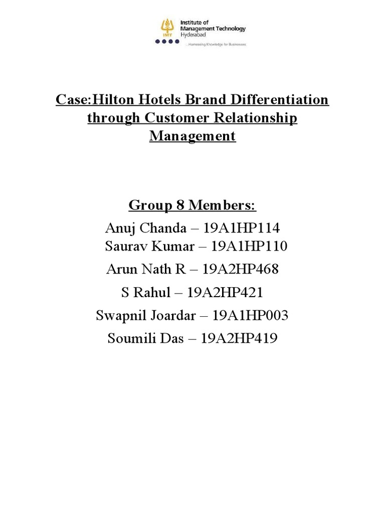 Hilton's CRM Strategy and OnQ System | PDF | Hilton Worldwide ...