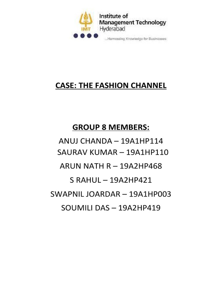The Fashion Channel Case Study | Download Free PDF | Revenue | Market ...