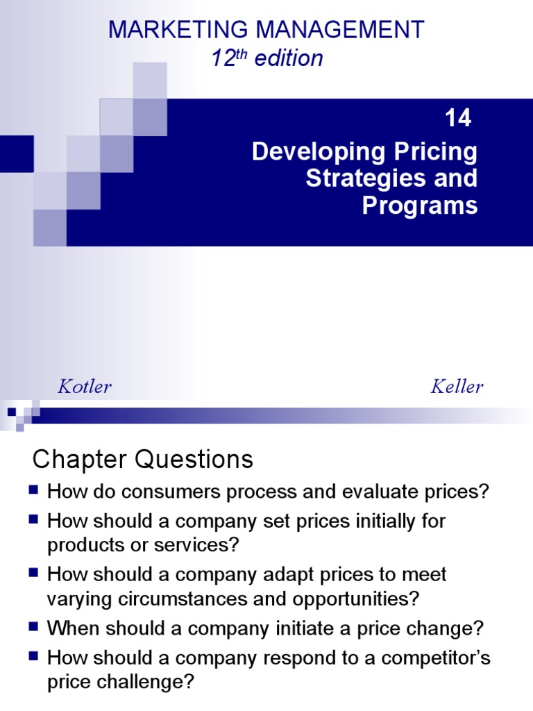 Marketing Management: 14 Developing Pricing Strategies and Programs | Download Free PDF ...