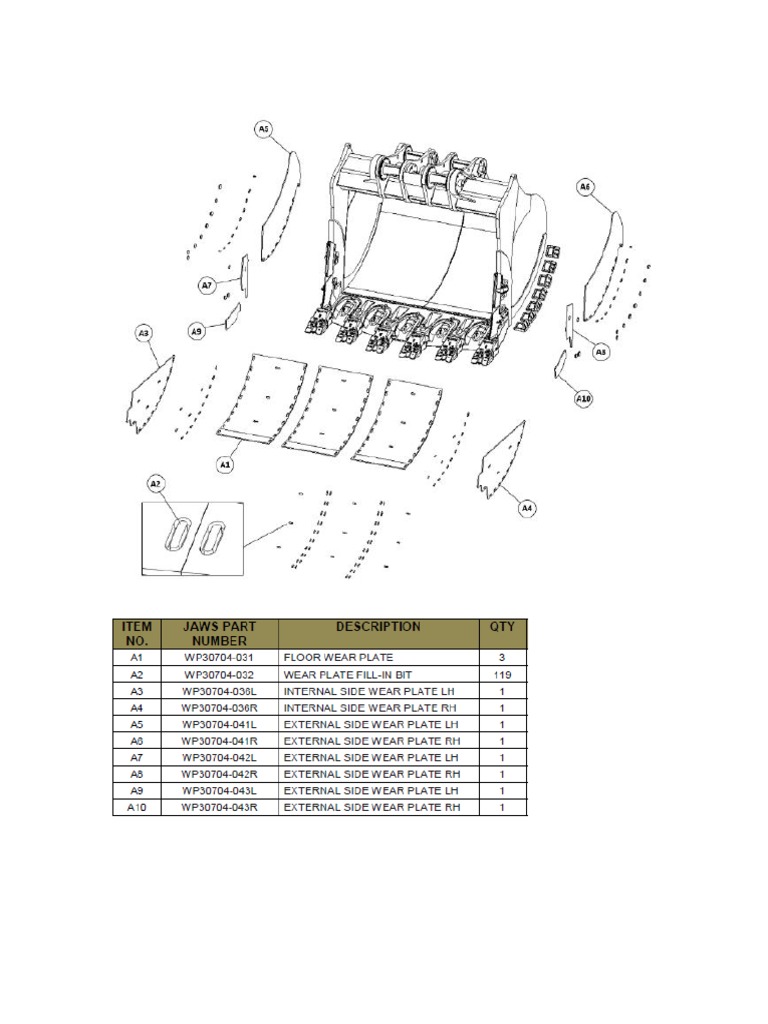 Partes Balde Hitachi 5500 - 5600 | PDF