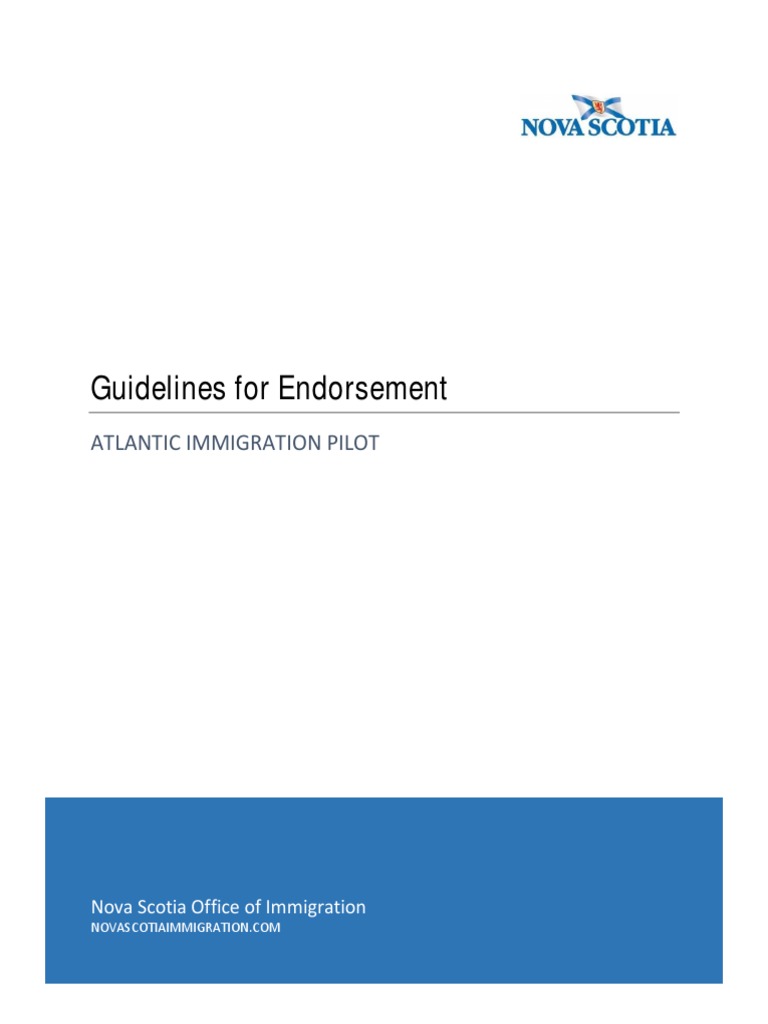 Guidelines For Endorsement: Atlantic Immigration Pilot | PDF ...