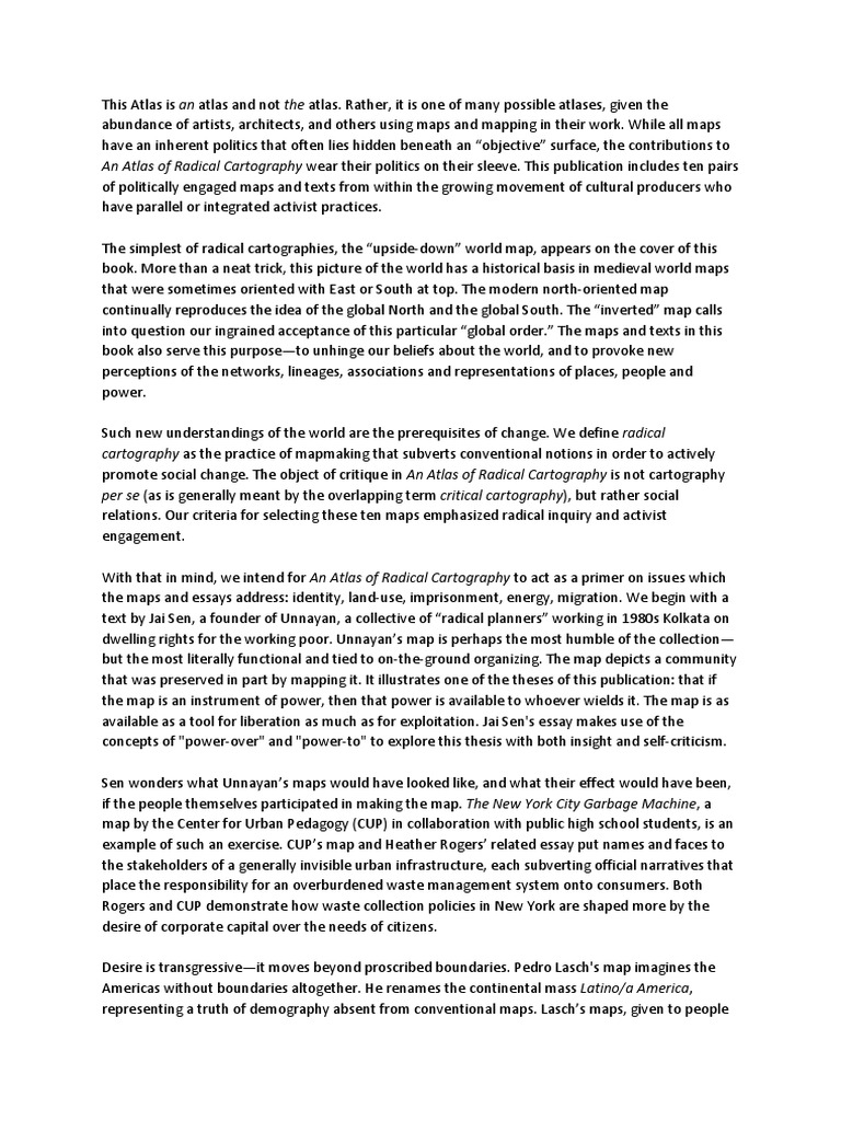 Atlas of Radical Carthography - Intro PDF | PDF | Cartography | Map
