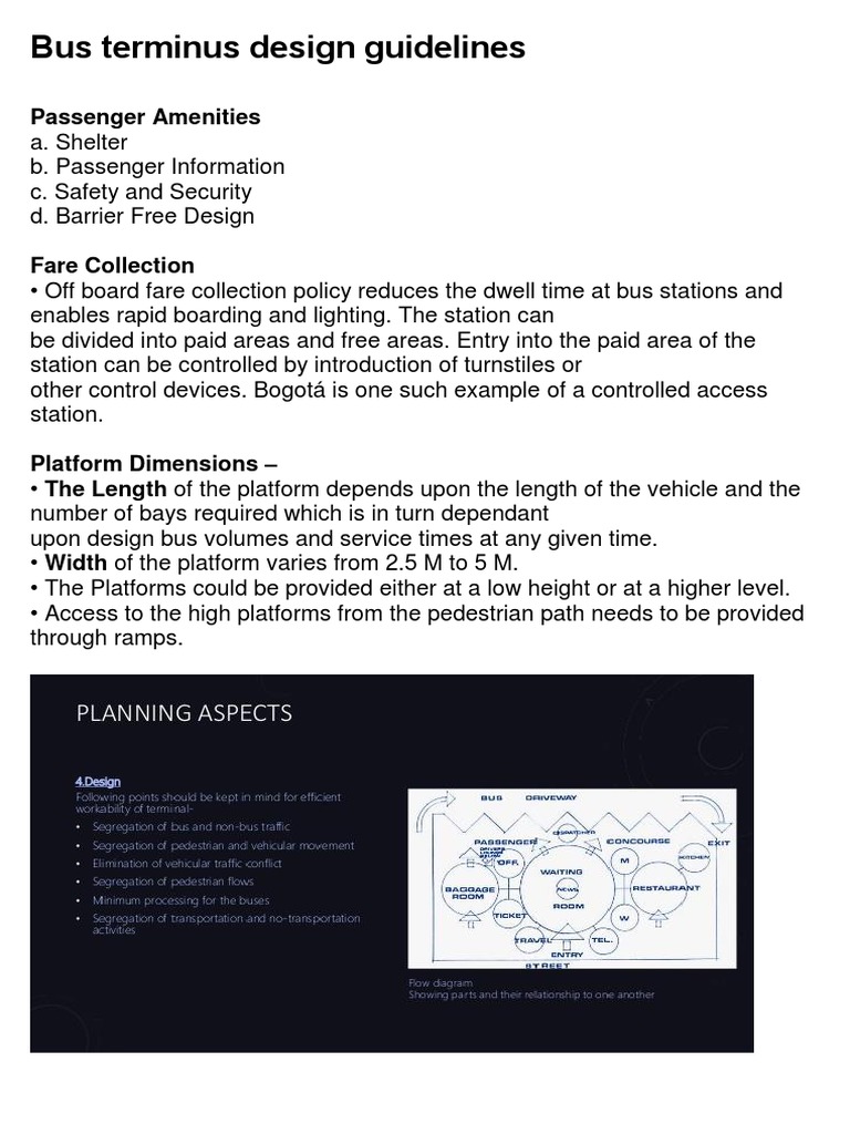 Bus Terminal Design Guidelines and Standards | PDF | Train Station | Bus
