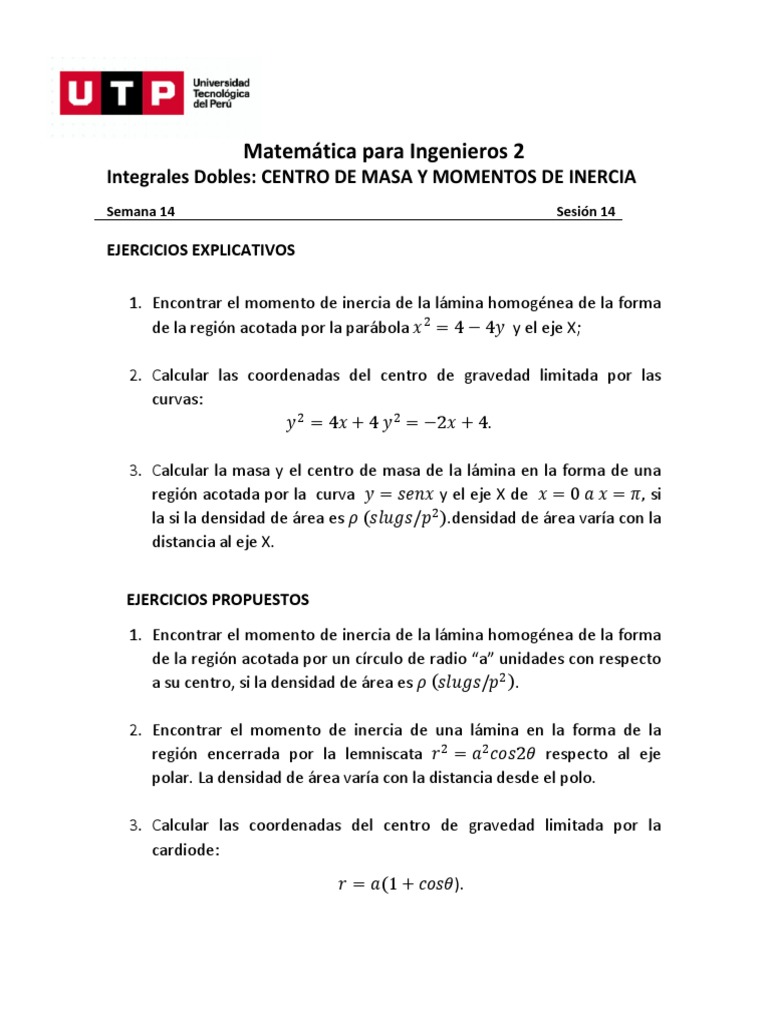 S14.s1 - Práctica Centro de Masa y Momento de Inercia PDF | Descargar gratis PDF | Sistema de ...
