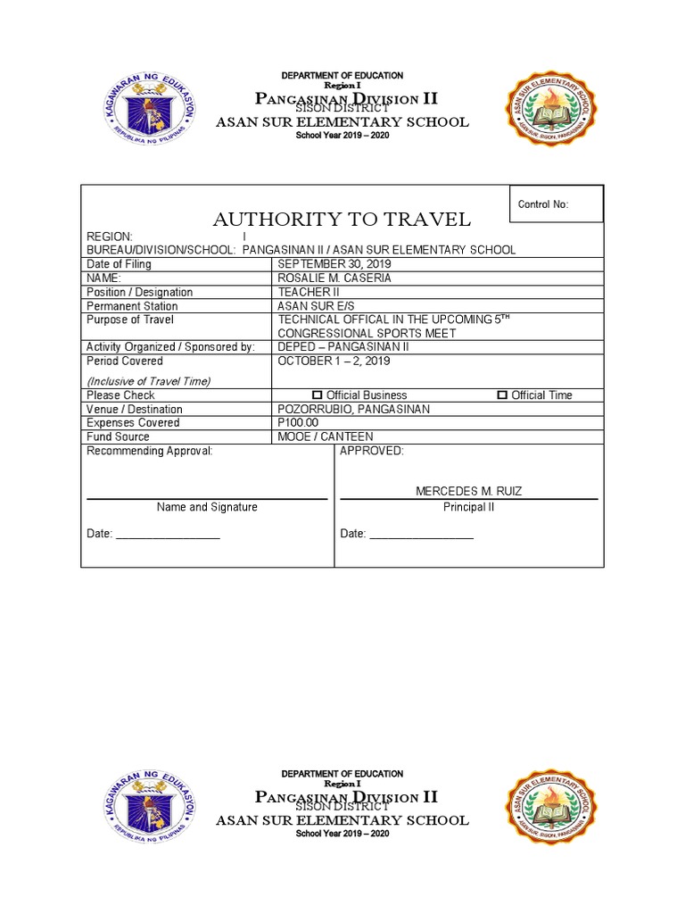 Travel Order and Locator Slip | PDF | Government | Schools