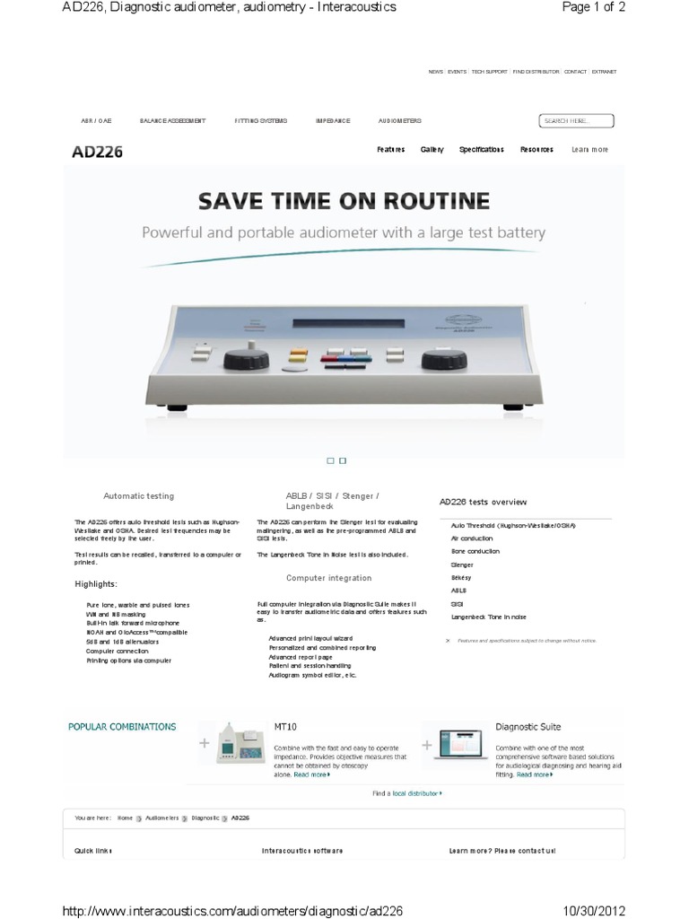Abr / Oae Balance Assessment Fitting Systems Impedance: Automatic ...