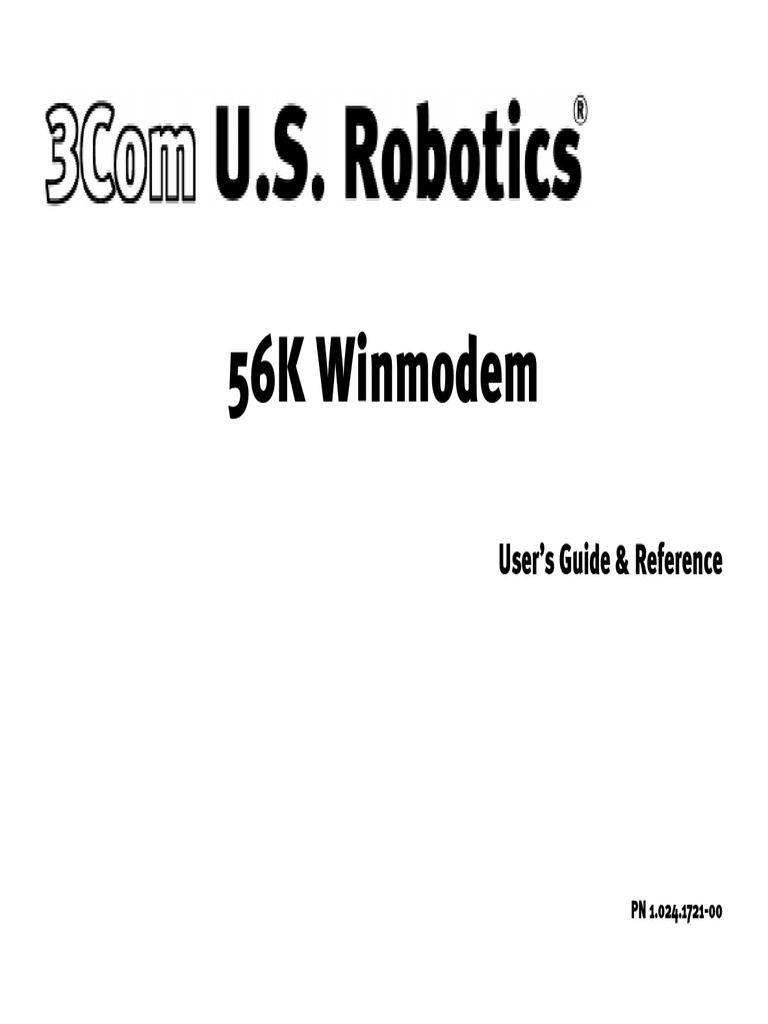 3com U.S. Robotics Modem Manual | PDF | Bit | Modem