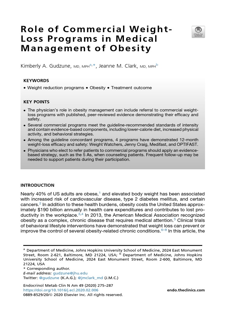 Commercial Weight Loss Programs | PDF | Weight Loss | Dieting