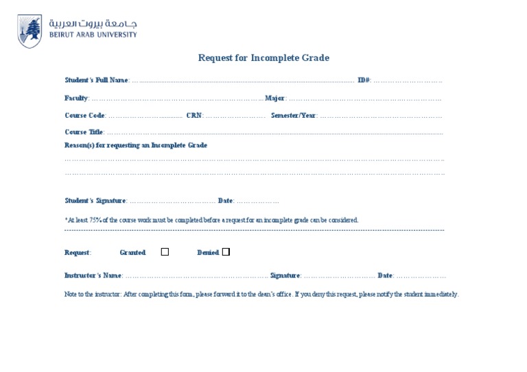 Incomplete Grade | PDF