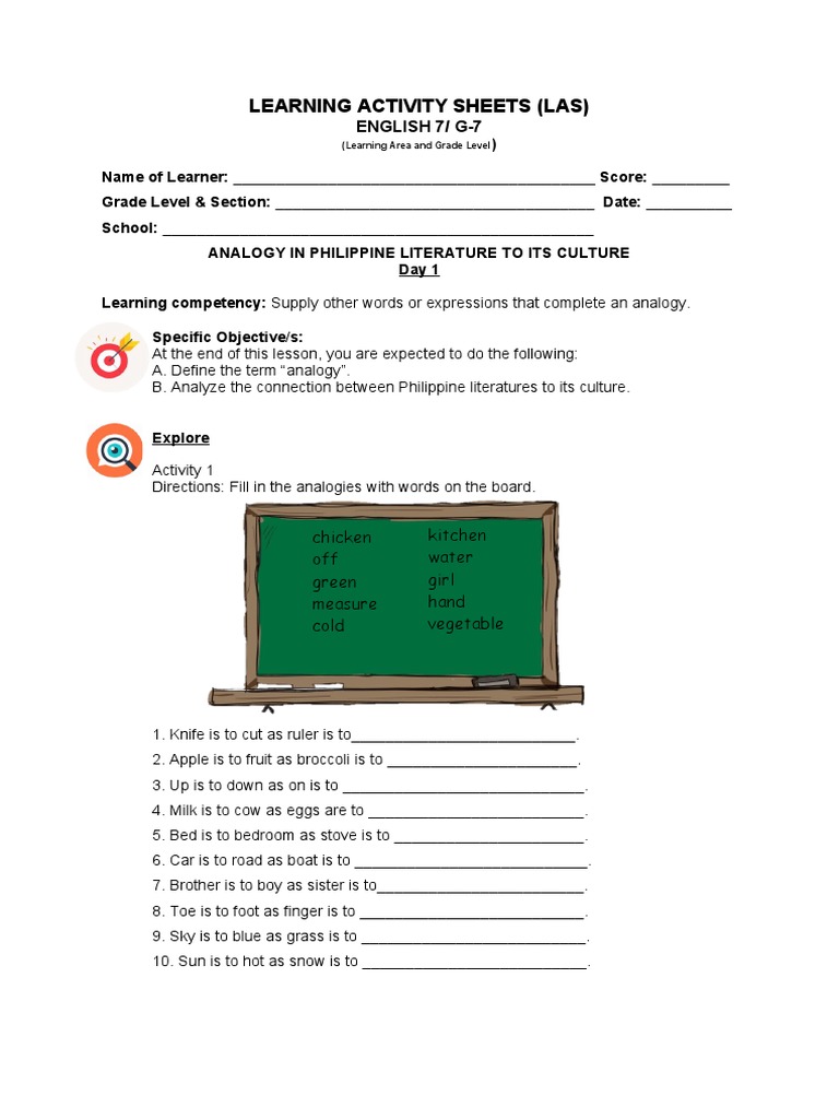 Learning Activity Sheets (Las) : English 7/ G-7 | PDF | Verb | Question