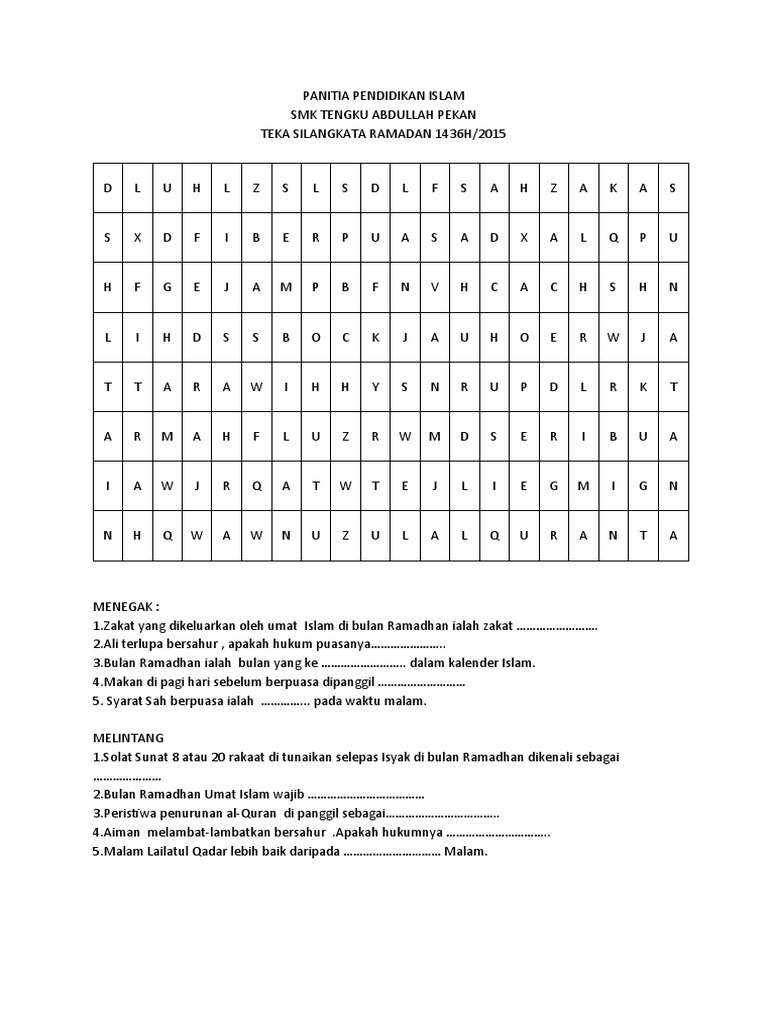 Kuiz Ramadan 2015 | PDF