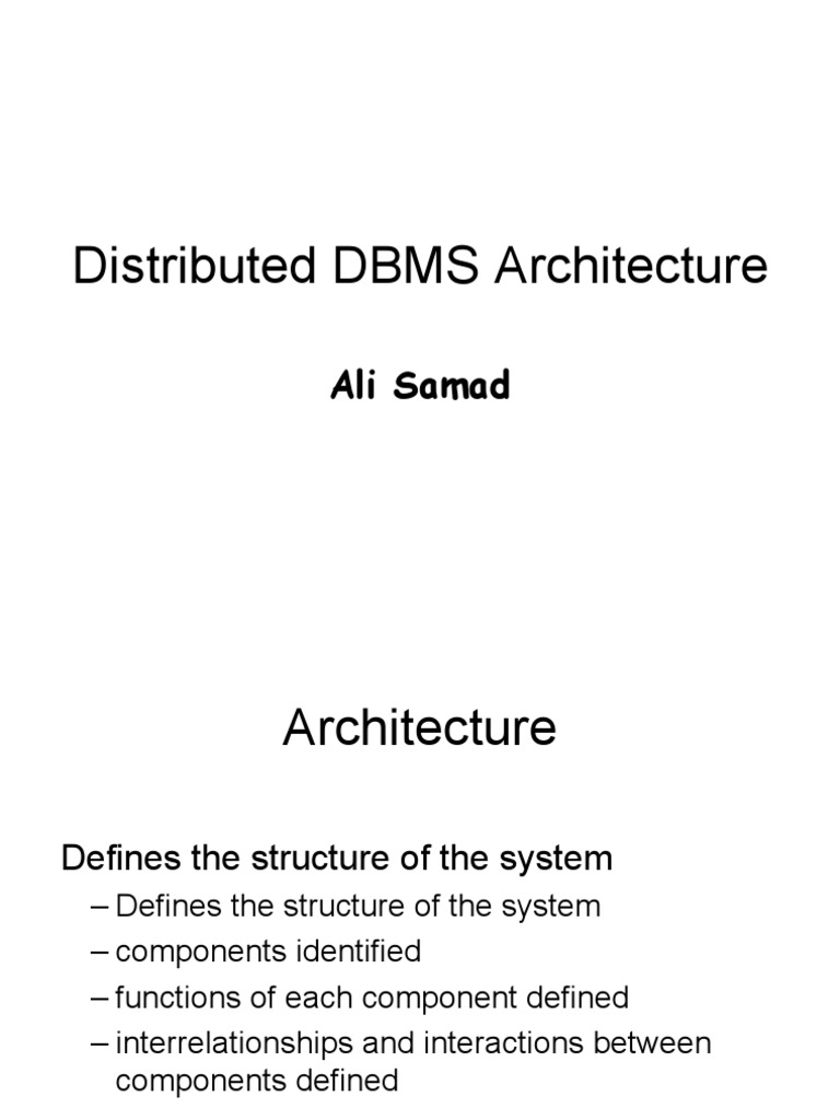 Distributed DBMS Architecture 19-4-10 | PDF | Databases | Client–Server ...