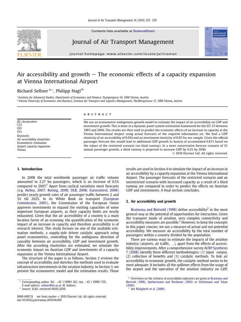 Air Accessibility and Growth - The Economic Effects of A Capacity ...
