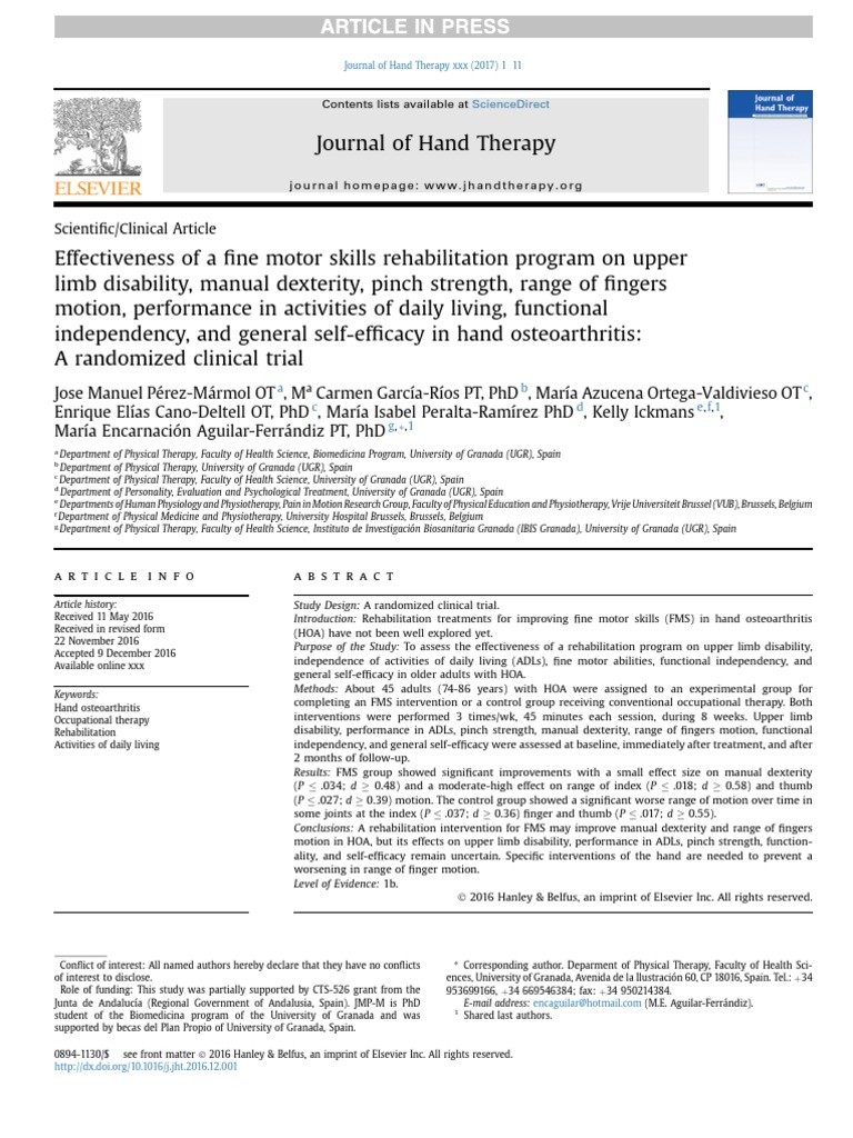 Scienti Fic/Clinical Article: Sciencedirect | PDF | Physical Therapy ...