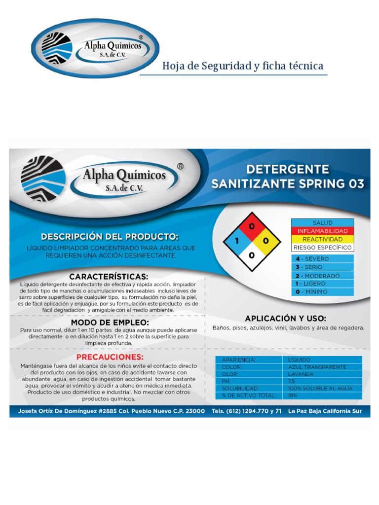 Sanitizante Key PDF | PDF | Detergente | Agua