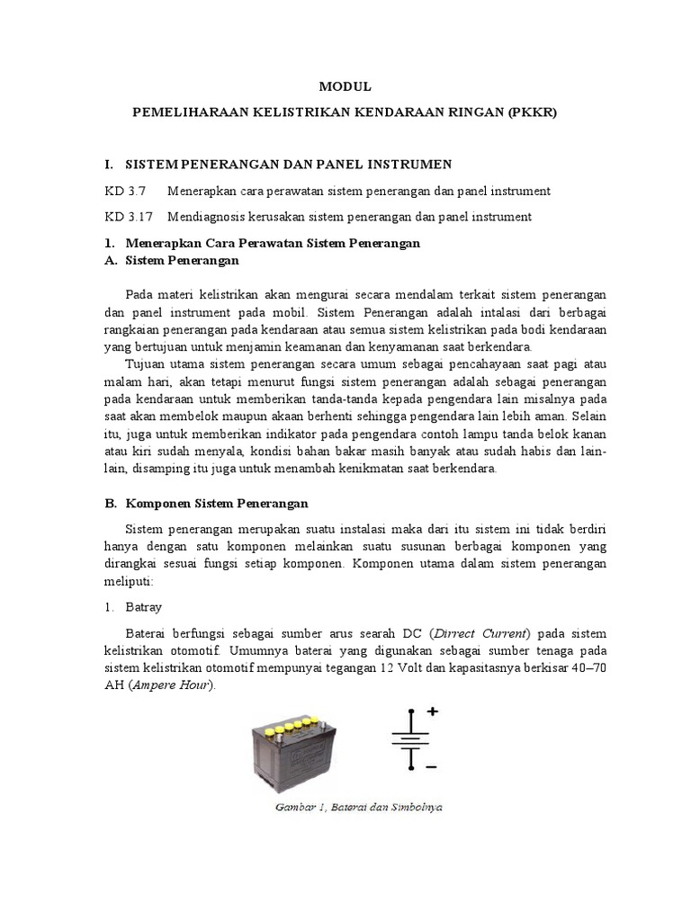 Sistem Penerangan Dan Panel Instrumen | PDF