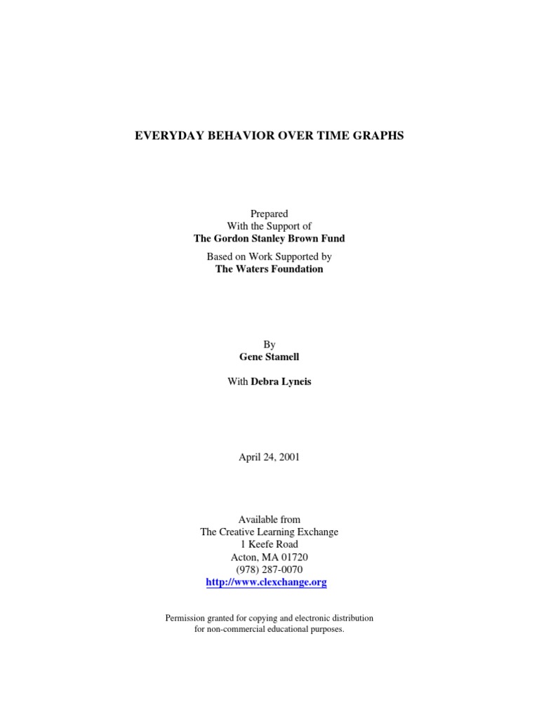 Everyday Behavior Over Time Graphs: Prepared With The Support of | PDF ...