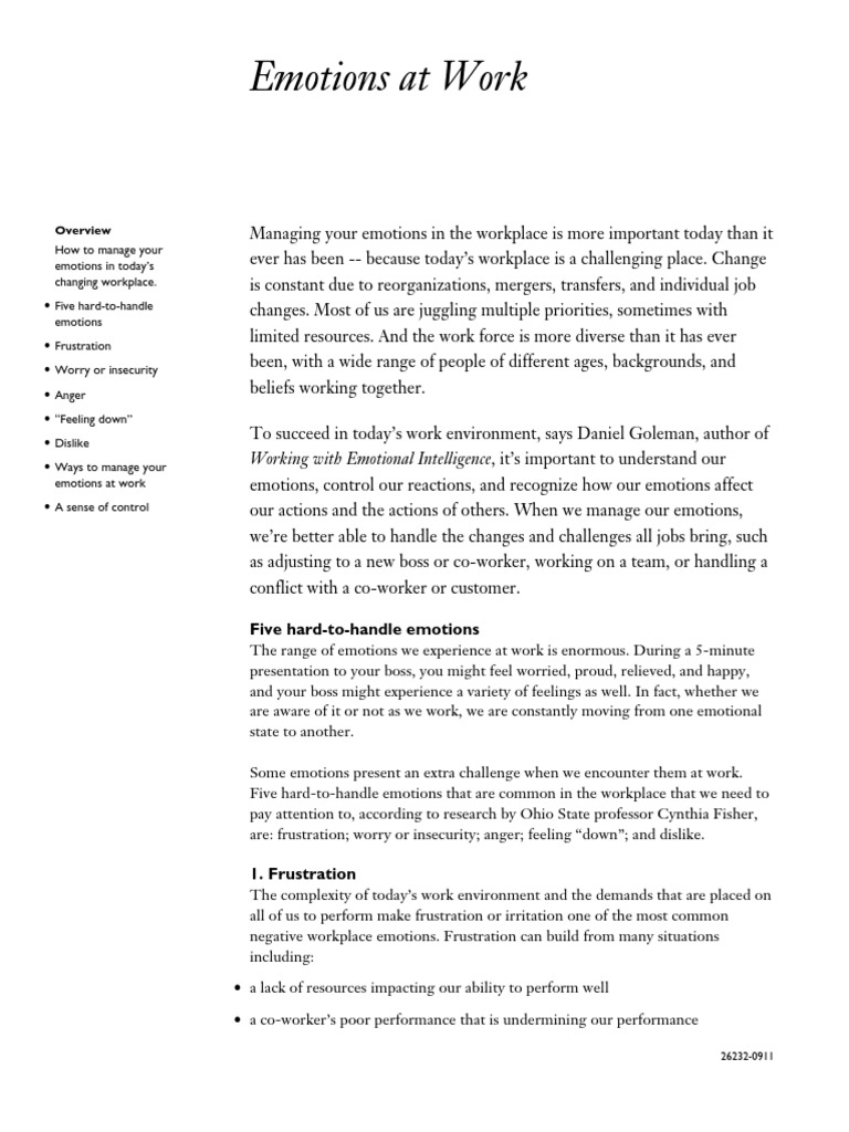 Emotions at Work | PDF | Anger | Emotions