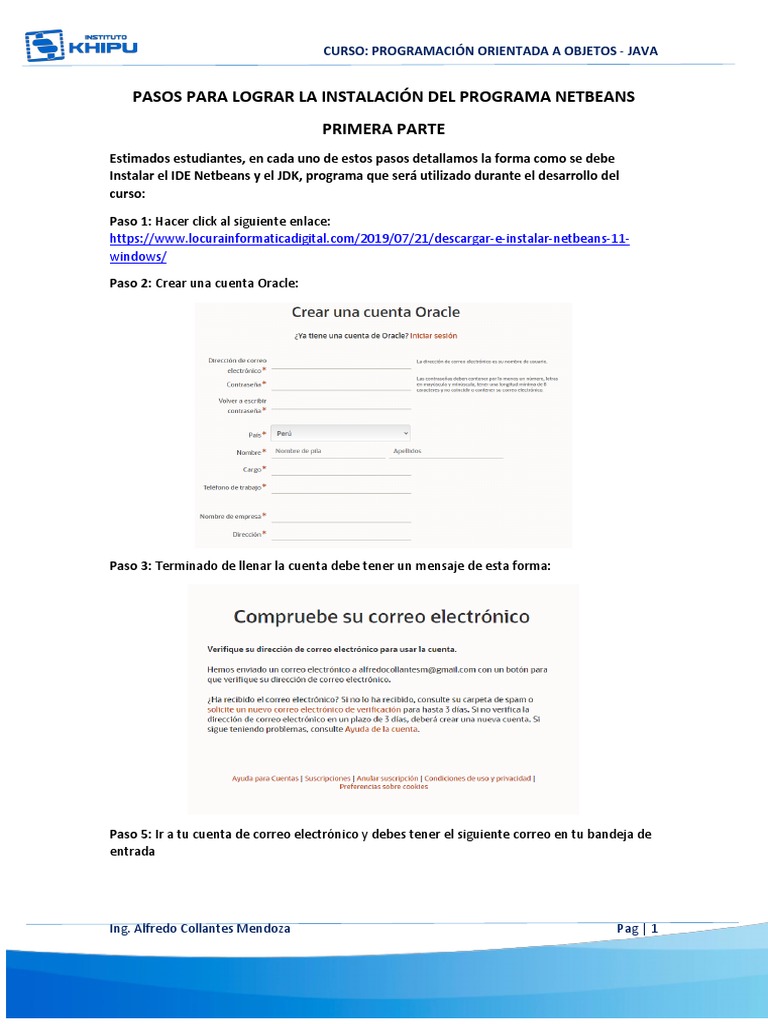 Pasos de Instalación Del Programa Netbeans y JDK - 1ra Parte | PDF ...