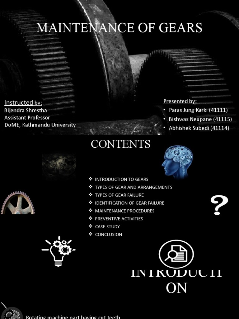 Maintenance of Gears and Gear Drives | PDF | Gear | Wear