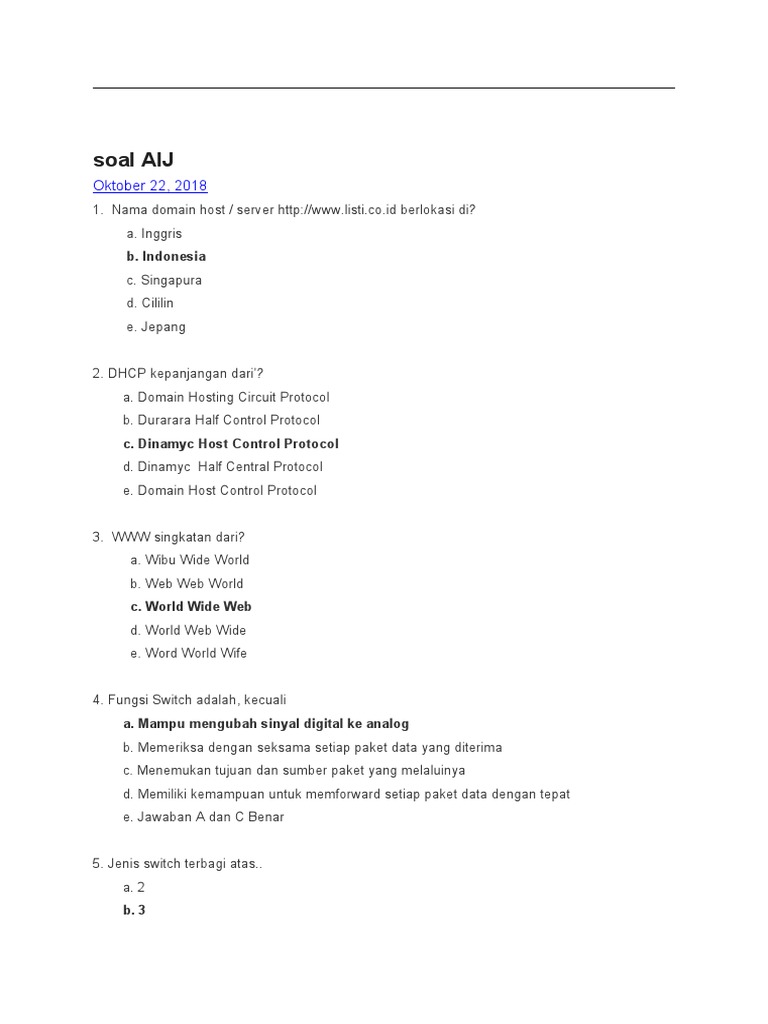 Soal Aij Rampung | PDF