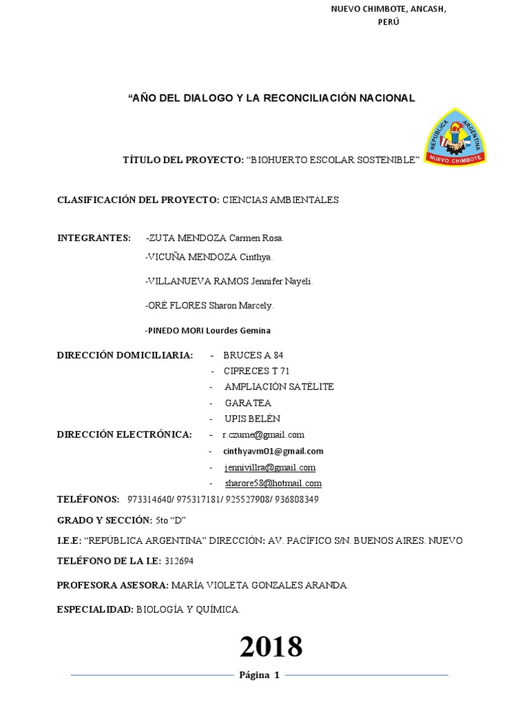 PROYECTO CTA Bio Huerto | PDF | Huerta | Alimentos