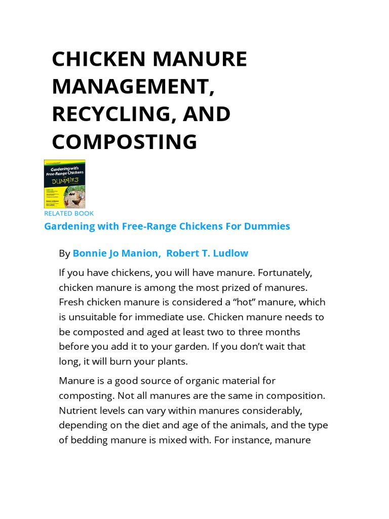 Chicken Manure Management | PDF | Manure | Compost