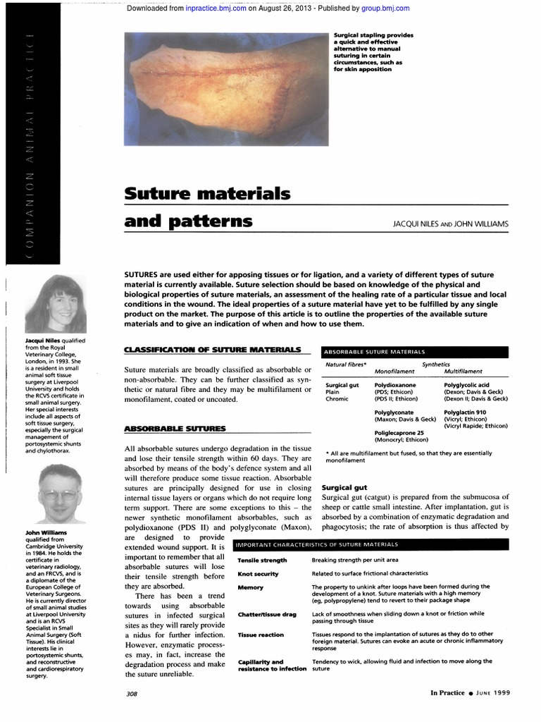 Overview of Suture Materials and Types | PDF | Surgical Suture | Knot