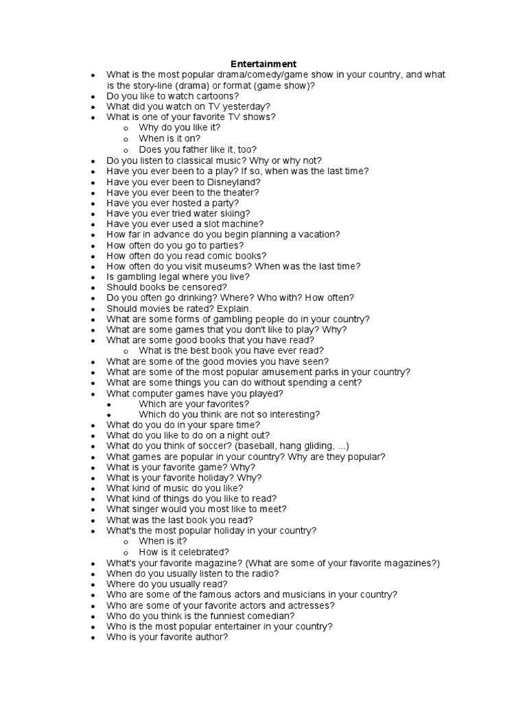 Entertainment | PDF | Entertainment