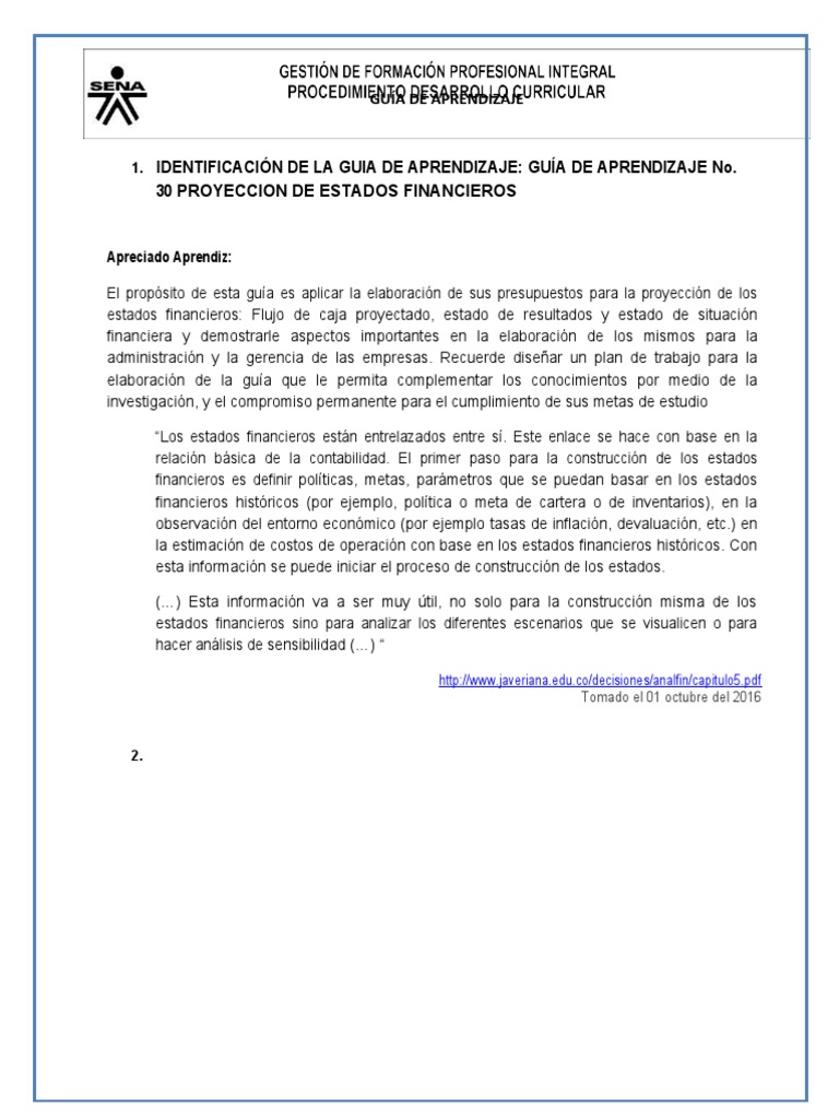 Guia 30 | PDF | Estado financiero | Presupuesto